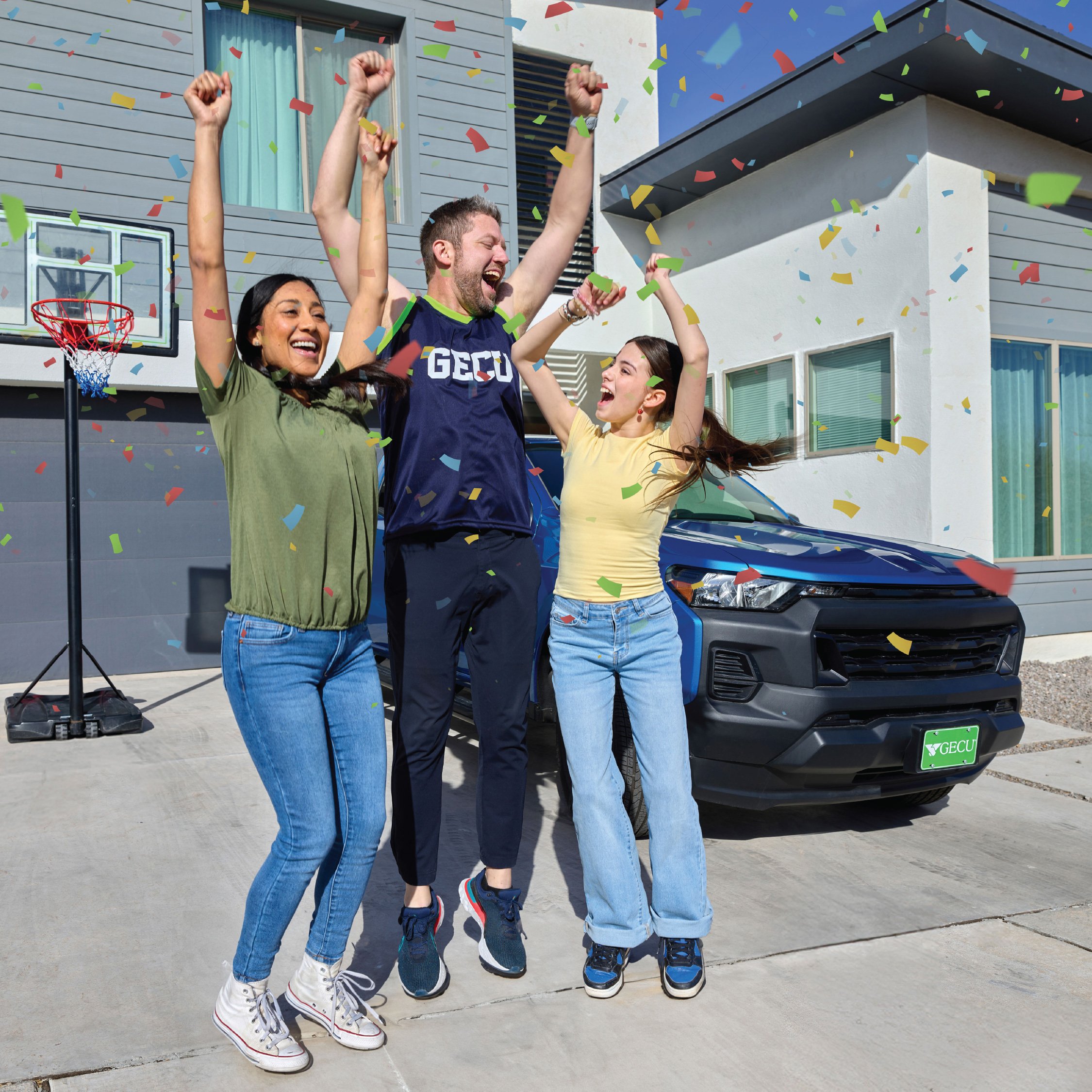 Family happy with new car